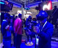 China Big Theme Park VR Space Walker 9D Virtual Reality Platform Black / Blue Color for sale
