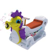 China Funny Kids Arcade Machine Battery Operated Blow Bubbles Walk Or Ride On Toy Horse for sale