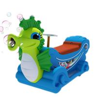 China Funny Kids Arcade Machine Battery Operated Blow Bubbles Walk Or Ride On Toy Horse for sale