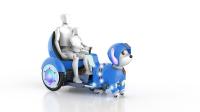 China Three - Wheeled Kids Arcade Machine , Animal Shape Ride Puppy Rickshaw For Amusement Park for sale