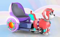 China Three - Wheeled Kids Arcade Machine , Animal Shape Ride Puppy Rickshaw For Amusement Park for sale