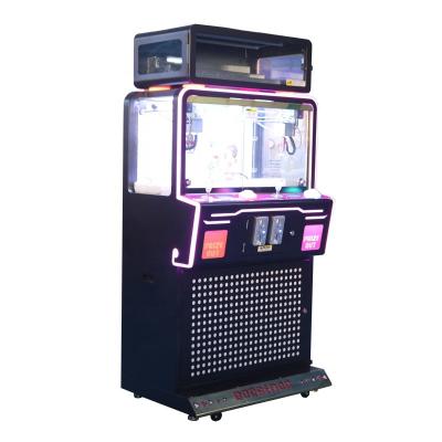 China Arcade 2 Player Toy Crane Machine With Black Metal Cabinet for sale