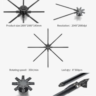 China EMC 150CM Led Hologram Fan Projector 2048×2512 With Protect Cover for sale