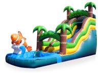 China Tropical Commercial Water Slide , Giant Blow Up Water Slide High Security Huge for sale