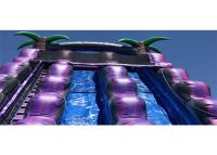 China Exciting Adults Splash Inflatable Water Slide Bouncy Long Distance Fast Speed for sale