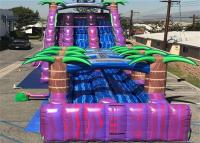 China Exciting Adults Splash Inflatable Water Slide Bouncy Long Distance Fast Speed for sale