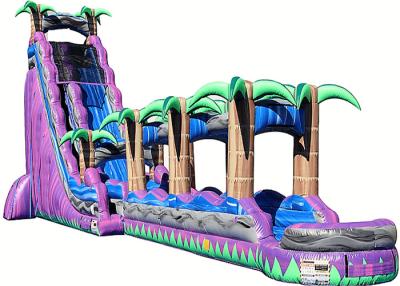 China Exciting Adults Splash Inflatable Water Slide Bouncy Long Distance Fast Speed for sale