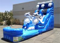 China High Safety Outdoor Water Slide , Commercial Slip And Slide Dolphin Design Lead Free for sale