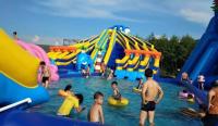 China Ground Amazing Inflatable Amusement Park 25*20*8.5m With Two Small Pools for sale