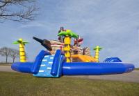 China Exciting Inflatable Amusement Park Adventurous Customizable Design With Centre Slide for sale