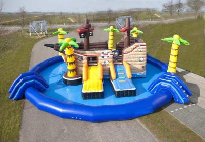 China Exciting Inflatable Amusement Park Adventurous Customizable Design With Centre Slide for sale