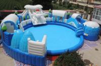 China Amazing Aqua Park Equipment , Commercial Inflatable Water Park 22*20*6.5m for sale