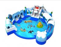 China Amazing Aqua Park Equipment , Commercial Inflatable Water Park 22*20*6.5m for sale