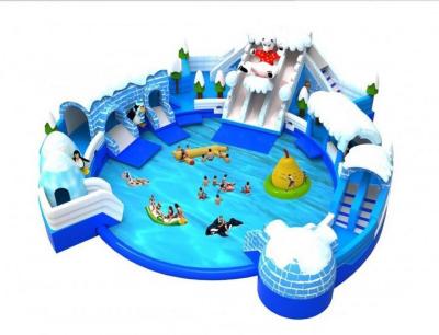 China Amazing Aqua Park Equipment , Commercial Inflatable Water Park 22*20*6.5m for sale