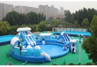 China Amazing Aqua Park Equipment , Commercial Inflatable Water Park 22*20*6.5m for sale