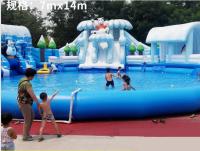 China Amazing Aqua Park Equipment , Commercial Inflatable Water Park 22*20*6.5m for sale