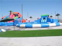 China Dinosaur Theme Inflatable Amusement Equipment Park Auatic Dual Kds Pools for sale
