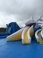 China Blow Up Inflatable Aqua Park , Inflatable Backyard Water Park 20*18m Dimensional Stable for sale
