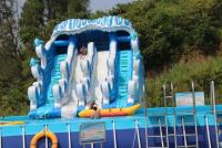 China Metal Pool Inflatable Amusement Park , Outside Water Parks Lake Side Installed for sale