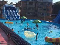 China Metal Pool Inflatable Amusement Park , Outside Water Parks Lake Side Installed for sale