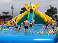 China Elephant Inflatable Amusement Park  Bounce House Medium Size Commercial Grade for sale