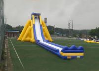 China Aquatic Giant Bouncy Slide , Inflatable Wet Slide Long Slip Way High Elastic for sale