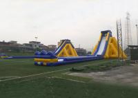 China Aquatic Giant Bouncy Slide , Inflatable Wet Slide Long Slip Way High Elastic for sale