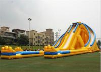 China Amazing Inflatable Giant Slide Commercial Grade Yellow White Color 54*23*12.5m for sale