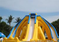 China Amazing Inflatable Giant Slide Commercial Grade Yellow White Color 54*23*12.5m for sale