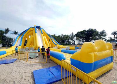 China Amazing Inflatable Giant Slide Commercial Grade Yellow White Color 54*23*12.5m for sale