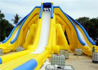 China Amazing Inflatable Giant Slide Commercial Grade Yellow White Color 54*23*12.5m for sale