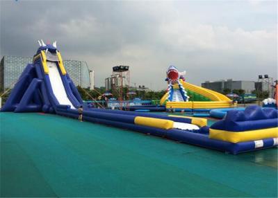 China Amusement Park Huge Inflatable Water Slide 0.55mm Thickness PVC Material for sale