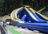 China 3 Lanes Inflatable Giant Slide , Pool Blow Up Water Slide Massive For Beach Shore for sale
