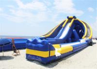 China 3 Lanes Inflatable Giant Slide , Pool Blow Up Water Slide Massive For Beach Shore for sale