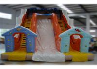 China Kids Commercial Inflatable Slide , Obstacle Course Water Slide Cartoon Printing for sale