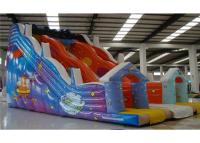 China Kids Commercial Inflatable Slide , Obstacle Course Water Slide Cartoon Printing for sale