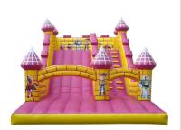 China Jumping Commercial Grade Blow Up Water Slide Pink Color Double Lane Customized for sale