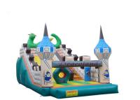 China Cartoon Dragon Inflatable Slippery Slide , Floating Water Slide Sturdy Structure for sale