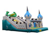 China Cartoon Dragon Inflatable Slippery Slide , Floating Water Slide Sturdy Structure for sale