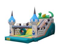 China Cartoon Dragon Inflatable Slippery Slide , Floating Water Slide Sturdy Structure for sale