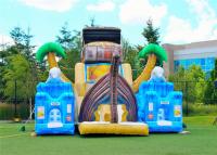 China Commercial Blow Up Water Playground , Bouncy Castle Play Place Smooth Surface Friction Resistant for sale
