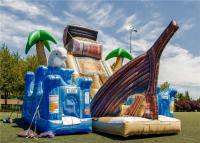 China Commercial Blow Up Water Playground , Bouncy Castle Play Place Smooth Surface Friction Resistant for sale