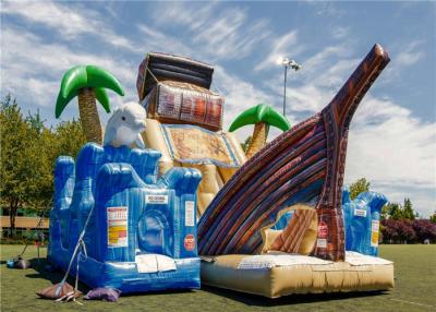 China Commercial Blow Up Water Playground , Bouncy Castle Play Place Smooth Surface Friction Resistant for sale