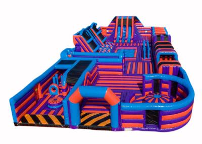 China 30x15m Indoor Outdoor Inflatable Playground Obstacle Couse Intercative for sale