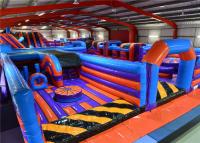 China 30x15m Indoor Outdoor Inflatable Playground Obstacle Couse Intercative for sale