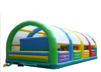 China Sport Outdoor Inflatable Playground Custom Logo Printable High Safety With Cover for sale