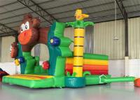 China Small Commercial Bouncy Castle , Blow Up Jump House Cartoon Monkey Image for sale