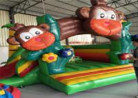 China Small Commercial Bouncy Castle , Blow Up Jump House Cartoon Monkey Image for sale