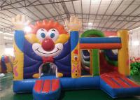 China Slide Huge Commercial Bounce House Smiling Face Image Lead Free Strong Struture for sale
