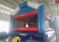 China Shark Blow Up Bounce House , Outdoor Bouncy Castle Adventure Playground With Slip Slide for sale